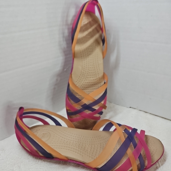 CROCS | Shoes | Crocs Womens Multicolor Strappy Sandals Size 1 | Poshmark